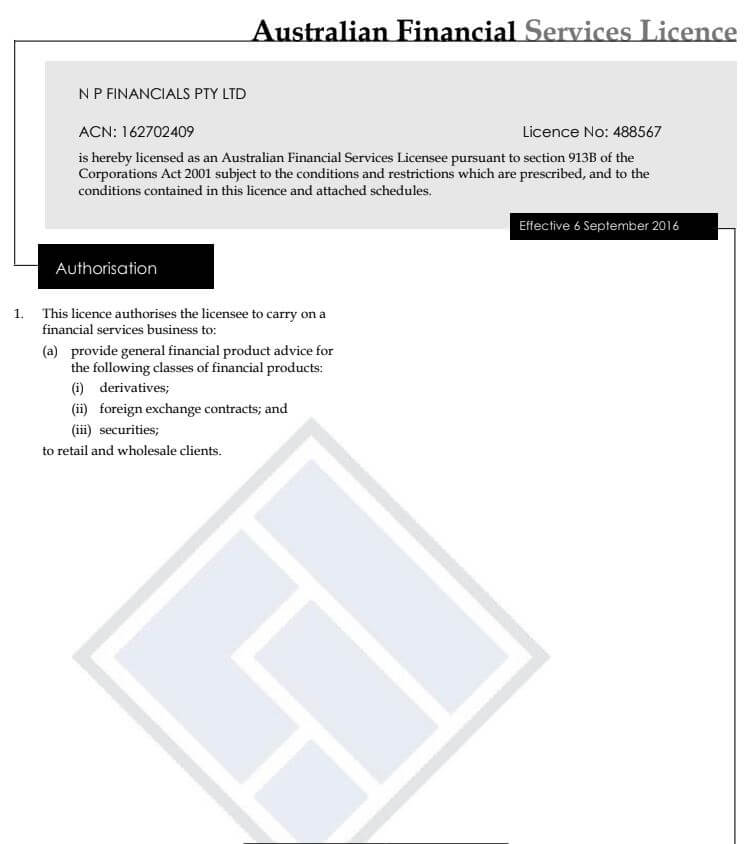 Terms And Conditions Between Site User & N P Financials